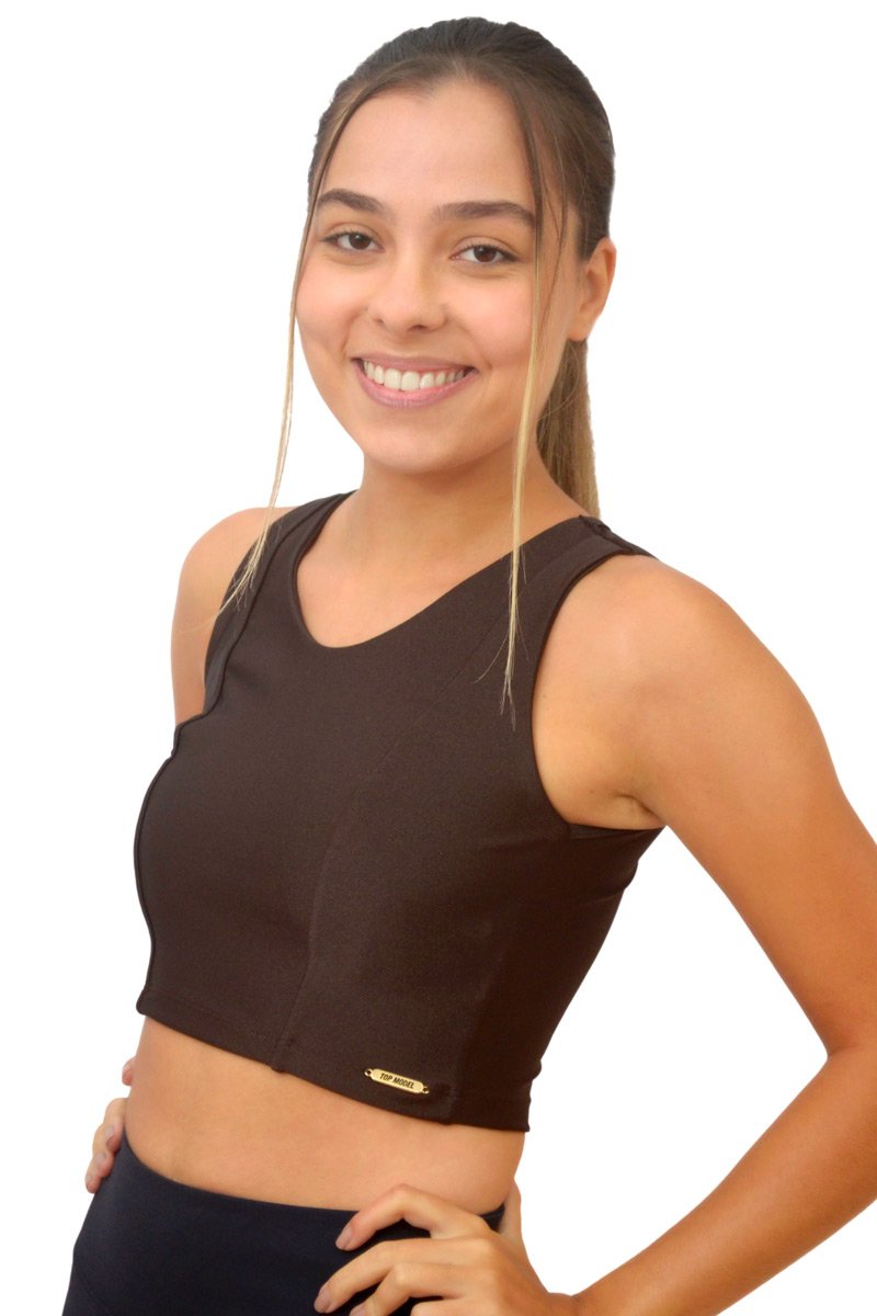Cropped Lycra Fit Storm Top Model